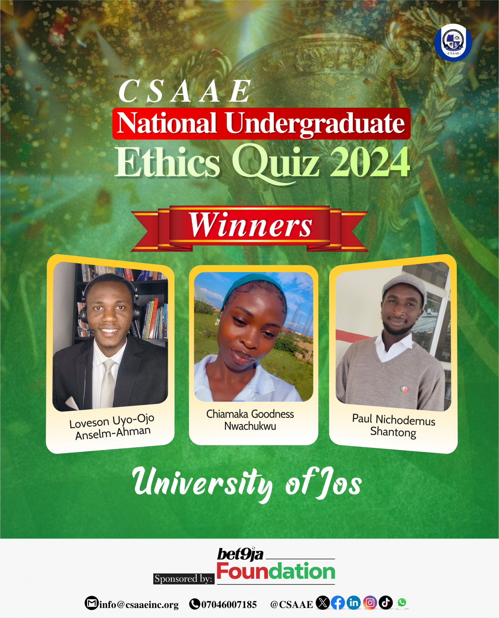 CSAAE Doles Out Over N1m To Winners of It’s 2024 Ethics Competition